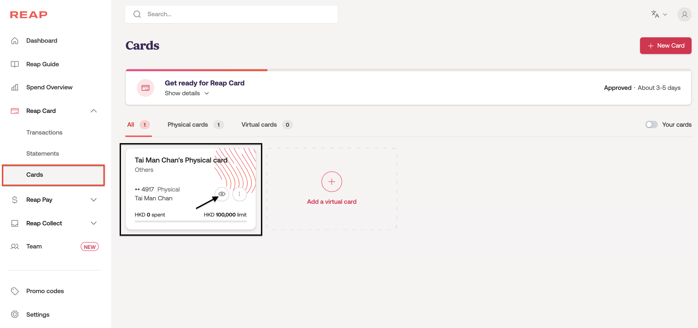 How can I check the card details of my Reap card? – REAP Help Center